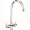 CDA Chrome Twin Lever Swan Neck Kitchen Tap TC55CH | Appliances Direct
