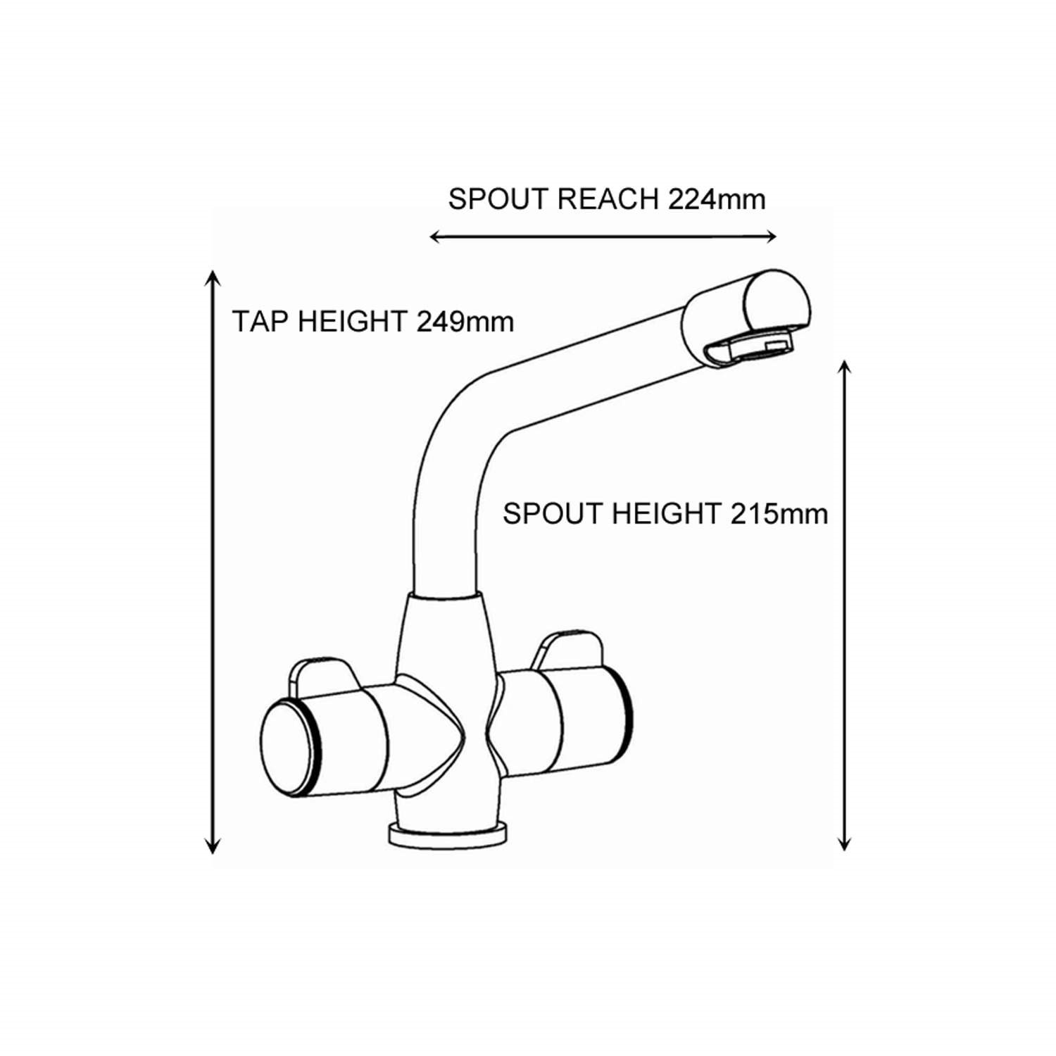Astracast TP0333 Targa Twin Dial Dual Flow Tap in White | Appliances Direct