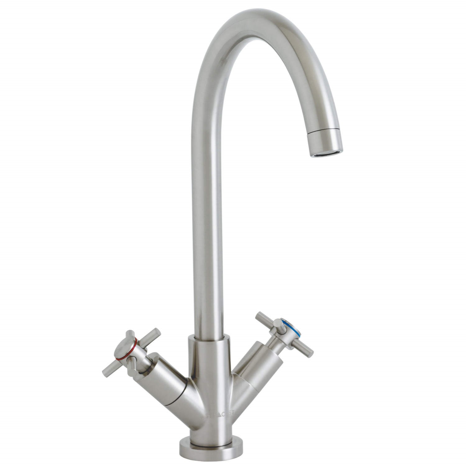 Astracast TP0760 V Form' Twin Lever Single Flow Tap in Brushed Steel ...