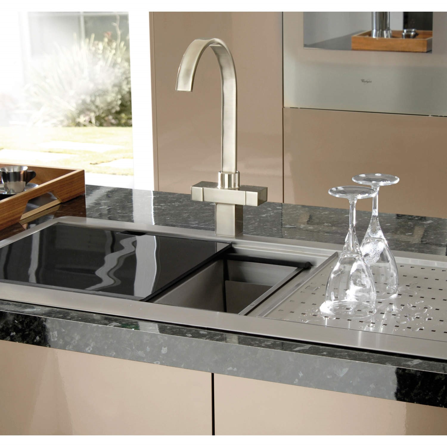 Astracast TP0774 Planar Twin Dial Single Flow Tap in Brushed Steel ...