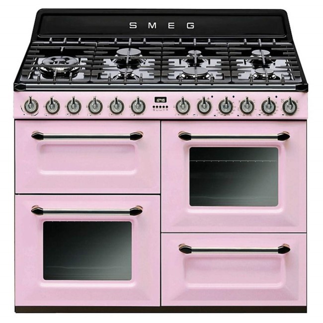 Smeg TR4110RO Victoria Traditional 110cm Dual Fuel Range Cooker - Pink ...