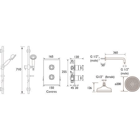 Bristan Trinity Concealed Thermostatic Mixer Shower with Wall Mounted ...