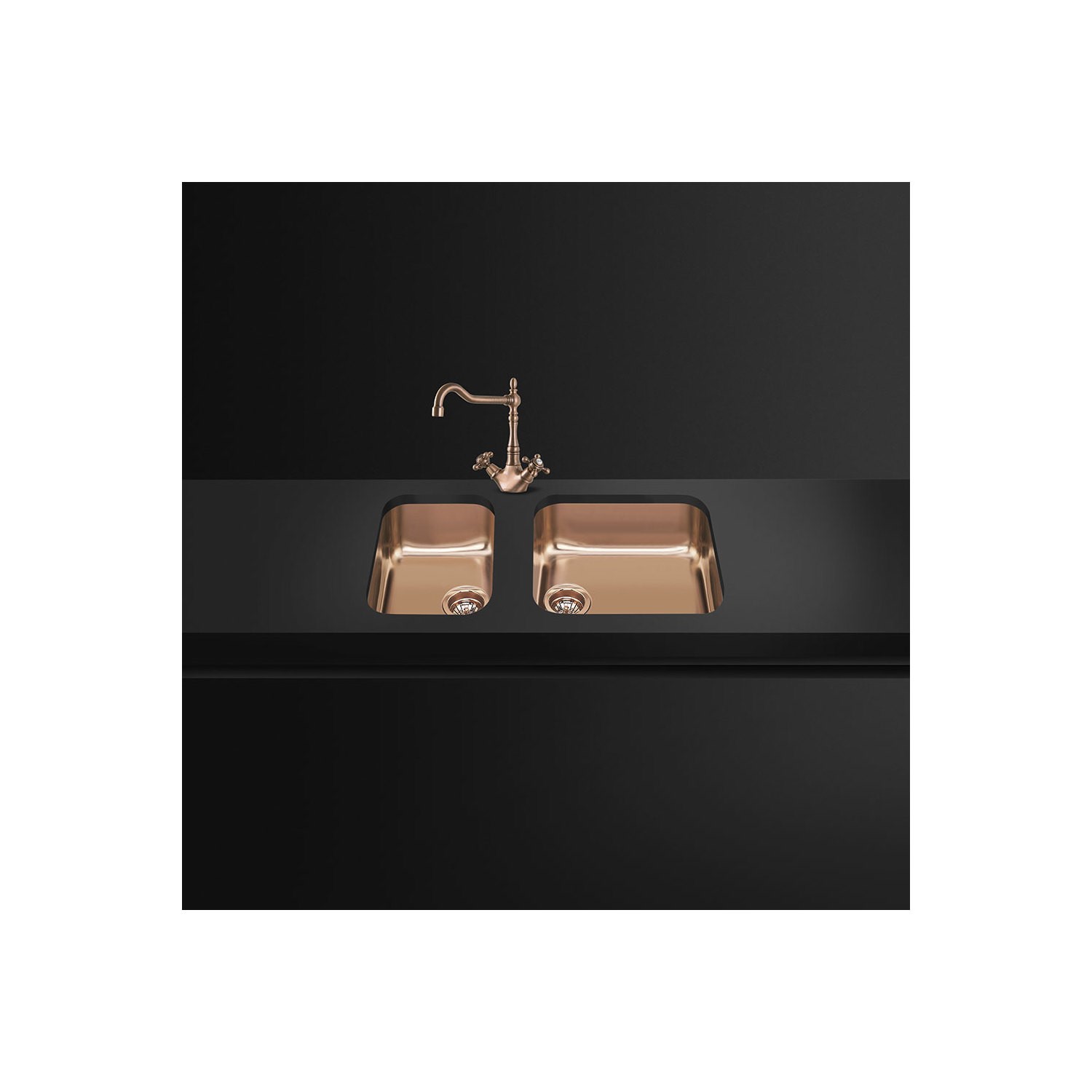 Smeg UM45RA 45cm Alba Copper PVD Finish Undermounted Single Bowl ...