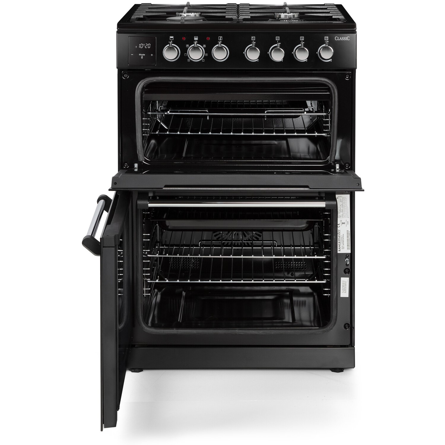 Rangemaster Classic 60cm Gas Cooker - Black CLA60NGFBLC | Appliances Direct