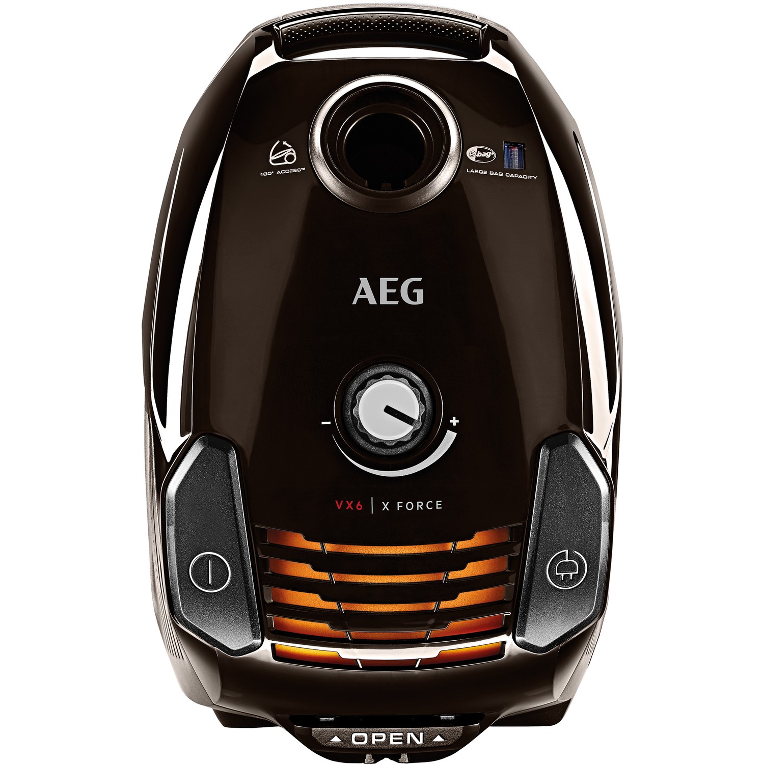 AEG VX6-2-CB-P PowerForce Bagged Cylinder Vacuum Cleaner - Chocolate Brown | Appliances Direct