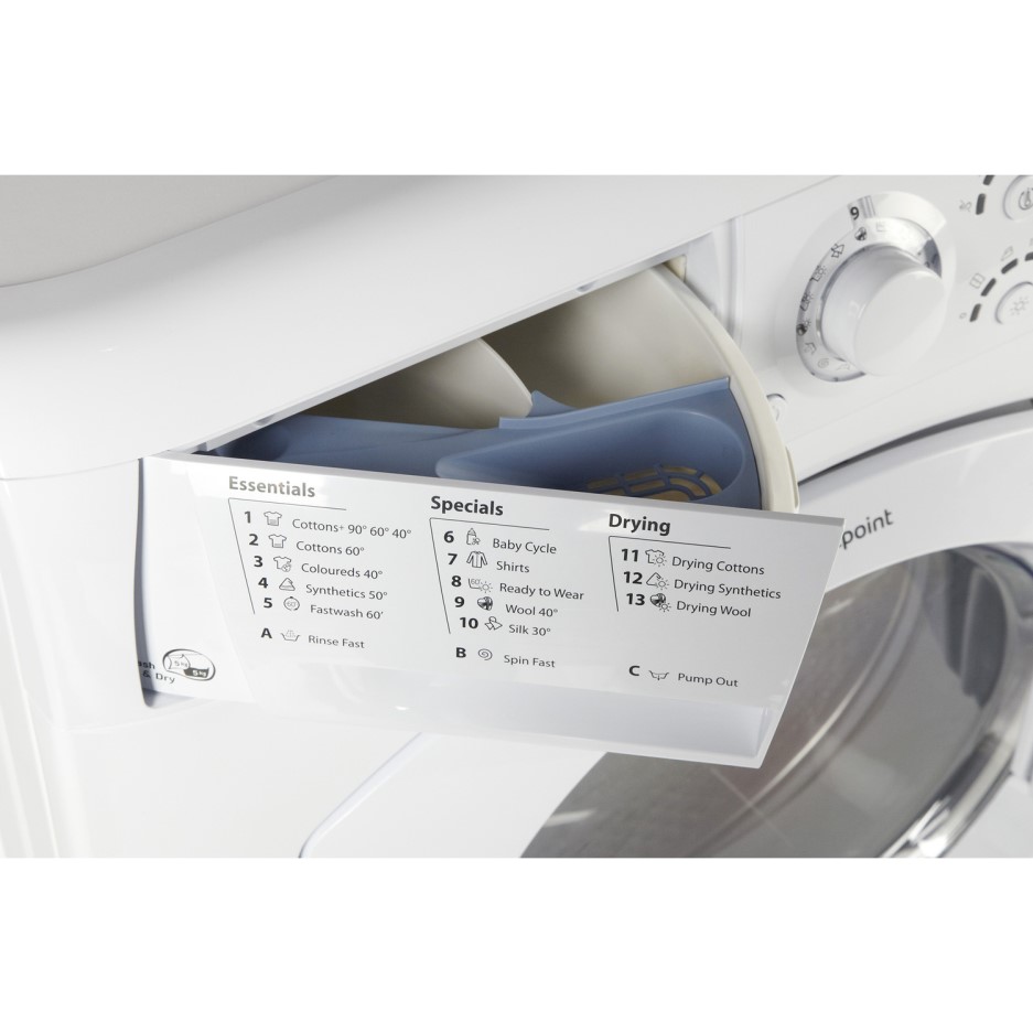 Hotpoint WDF740P Aquarius+ 7kg Wash 5kg Dry 1400rpm Freestanding Washer ...