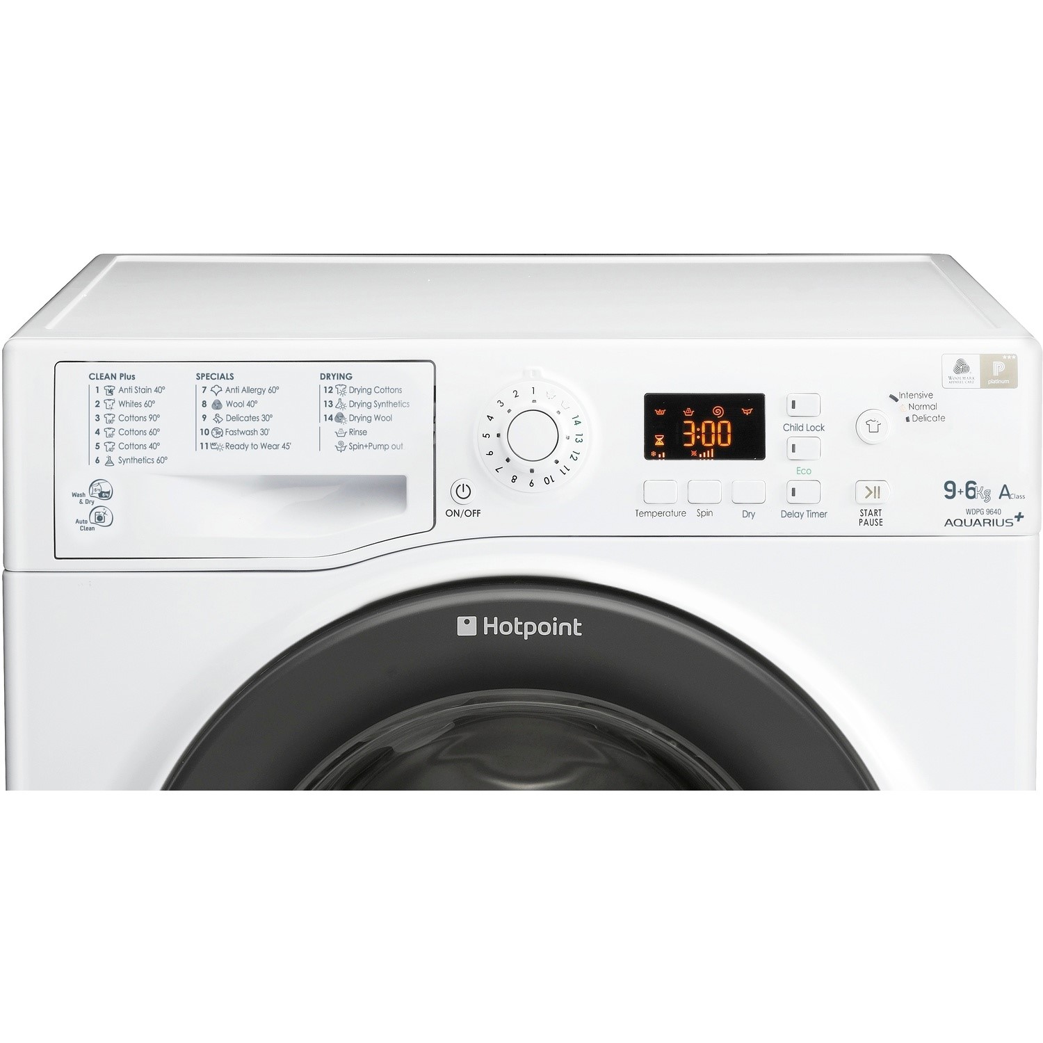 Hotpoint WDPG9640B 9kg Wash 6kg Dry 1400rpm Freestanding Washer Dryer ...
