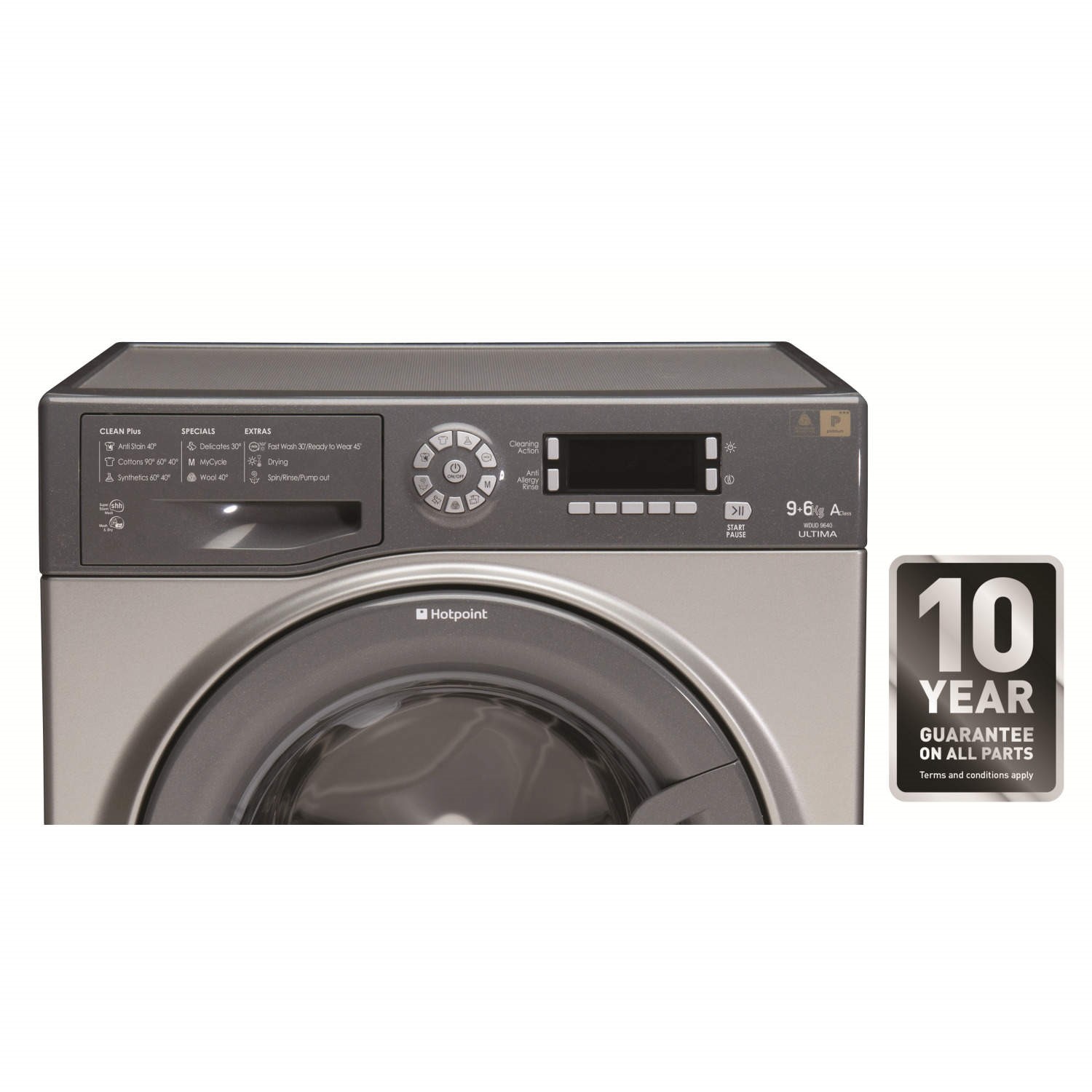 Hotpoint WDUD9640G 9kg Wash 6kg Dry 1400rpm Freestanding Washer Dryer ...