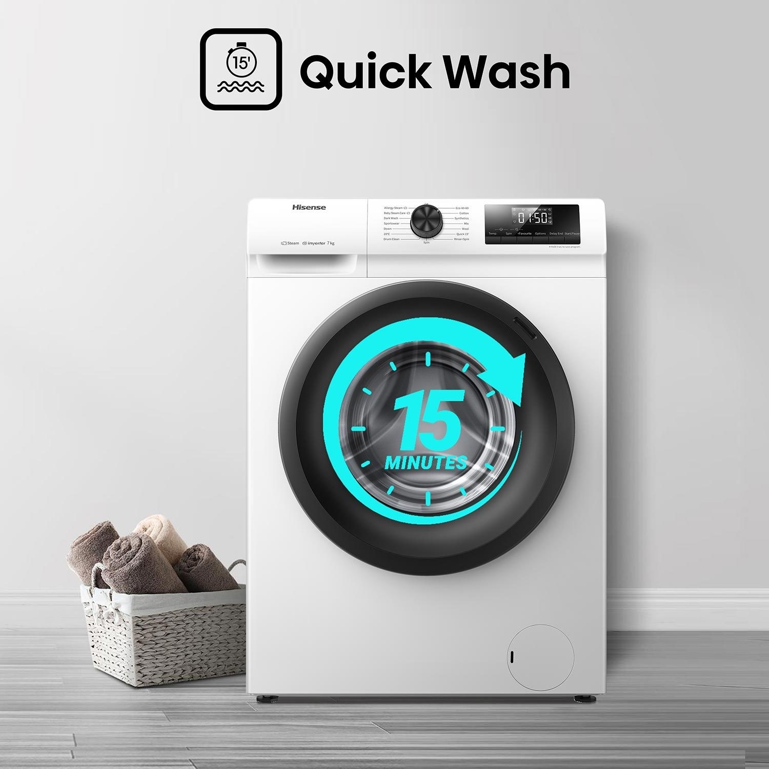 Hisense 1 Series 7kg 1200rpm Washing Machine - White WFQP7012EVM ...