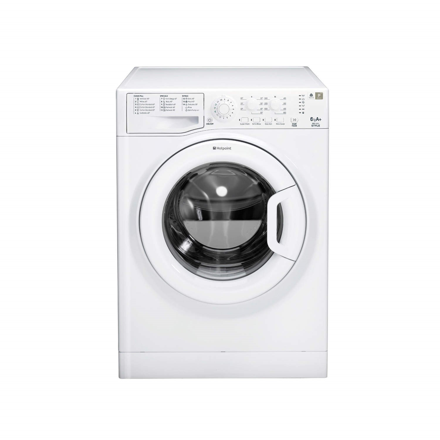 Hotpoint WMYL6551P 6kg 1600rpm Freestanding Washing Machine - White ...