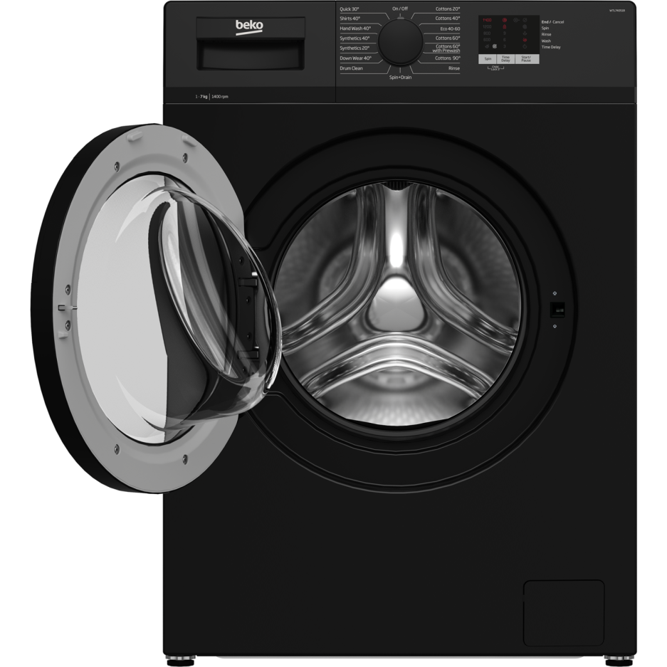 Beko WTL74051B 7kg 1400rpm Freestanding Washing Machine - Black ...