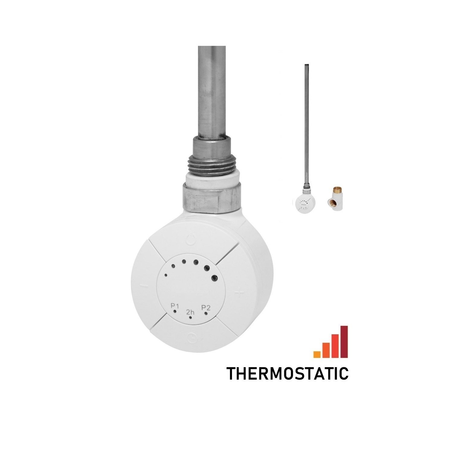 Thermostatic Towel Rail Element with Dual Fuel Kit - 100W - White X9101 ...