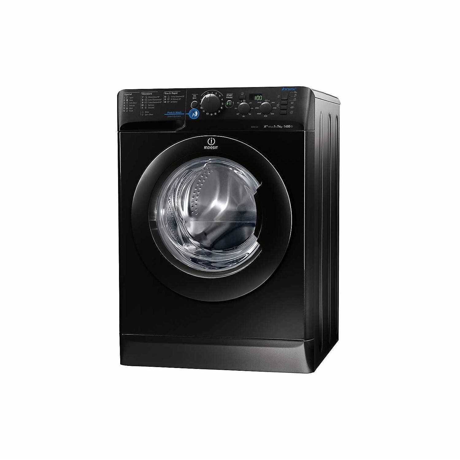 Indesit XWD71452K Innex Black 7kg 1400rpm Freestanding Washing Machine ...