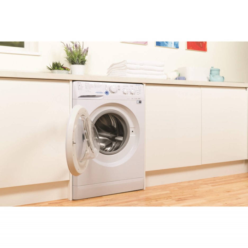 Indesit XWSC61251W Slim Depth White 6kg 1200rpm Freestanding Washing ...