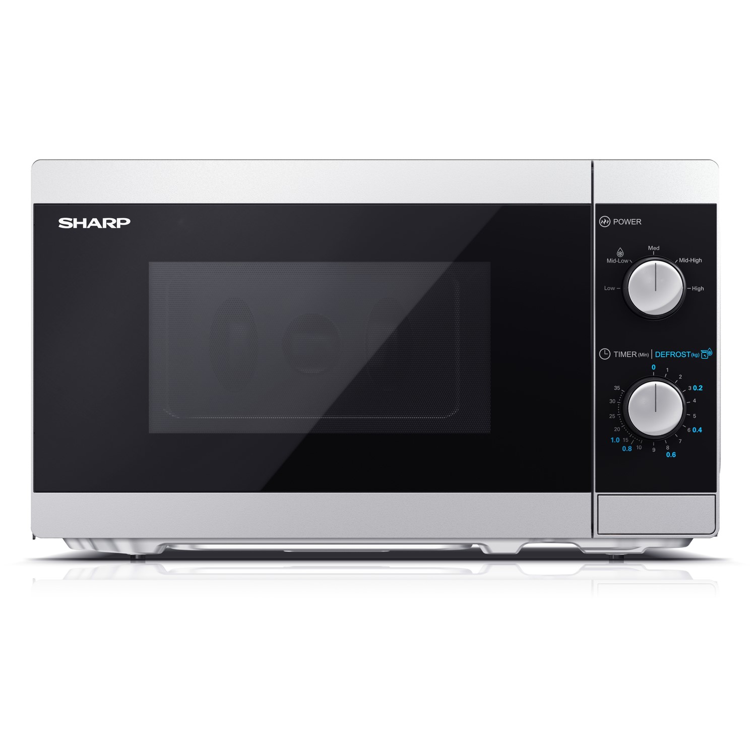 Sharp 20L 800W Solo Microwave Oven - Silver YCMS01US | Appliances Direct