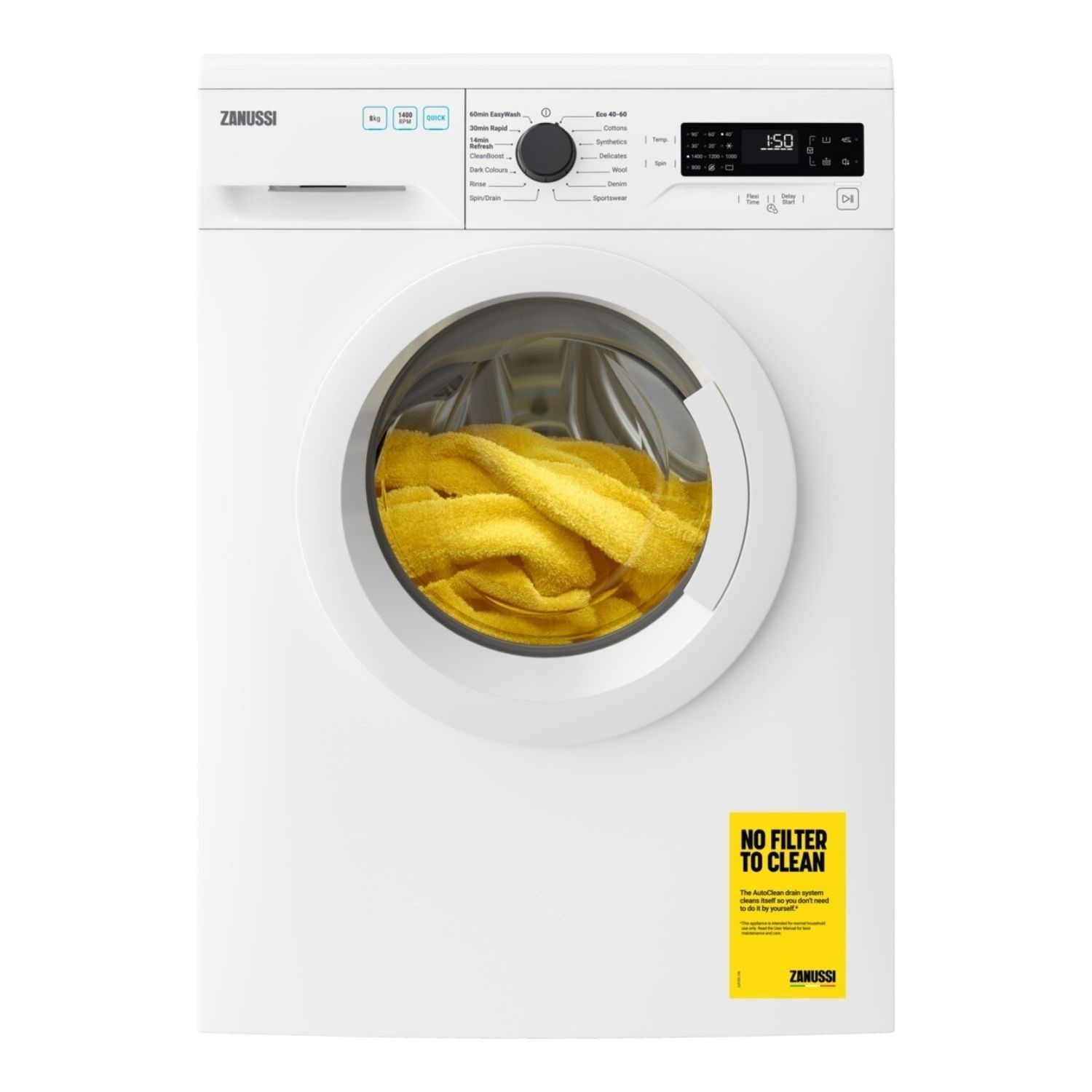 Zanussi 8kg 1400rpm Washing Machine - White ZWF844B3PW | Appliances Direct