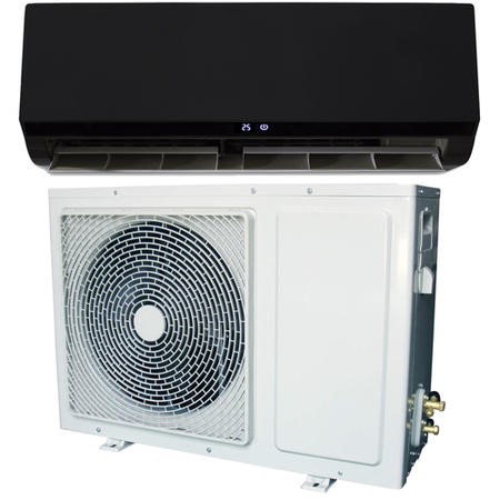 9000 BTU Black Smart Wall Mounted Split Air Conditioner with Heat Pump ...