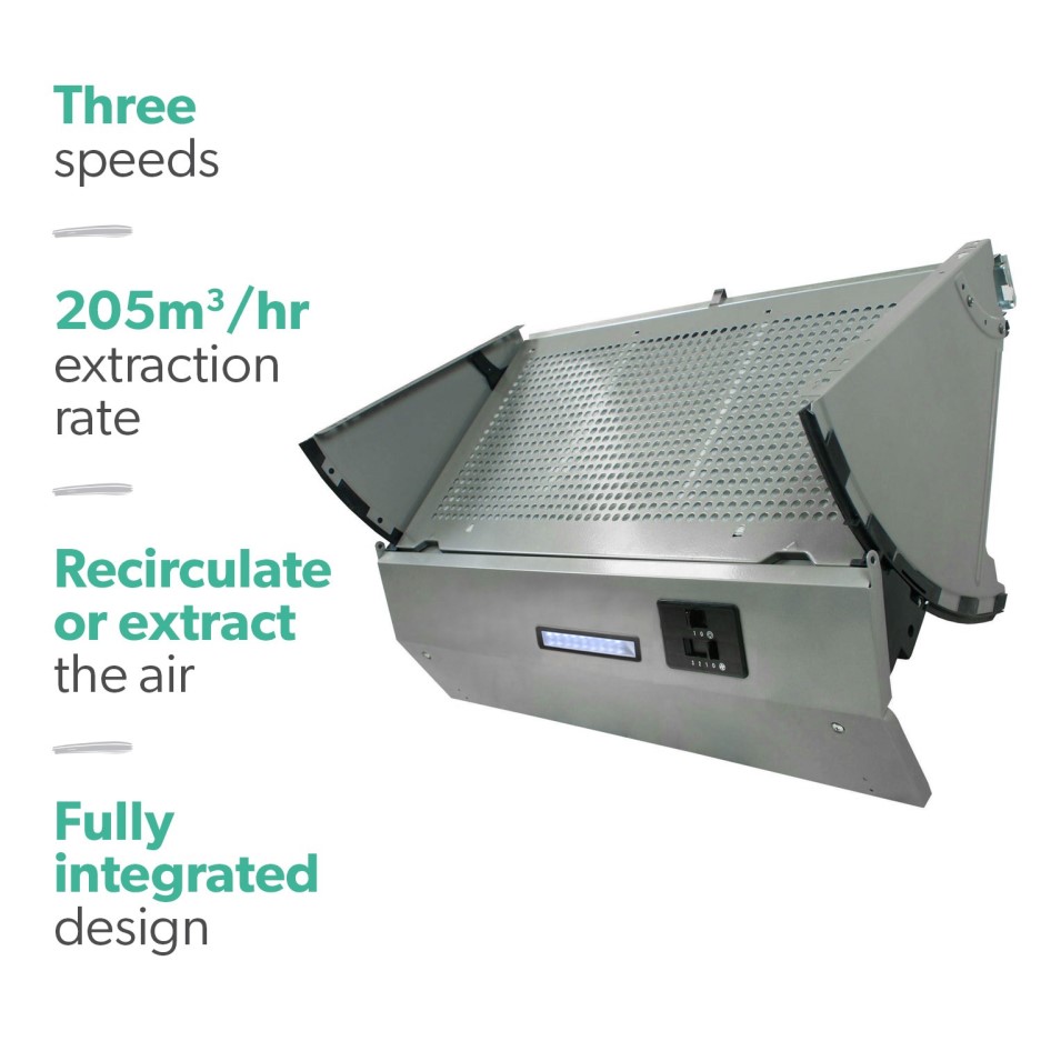 electriQ 60cm Fully Integrated Built in Cooker Hood Grey eIQCHINTGY60 ...