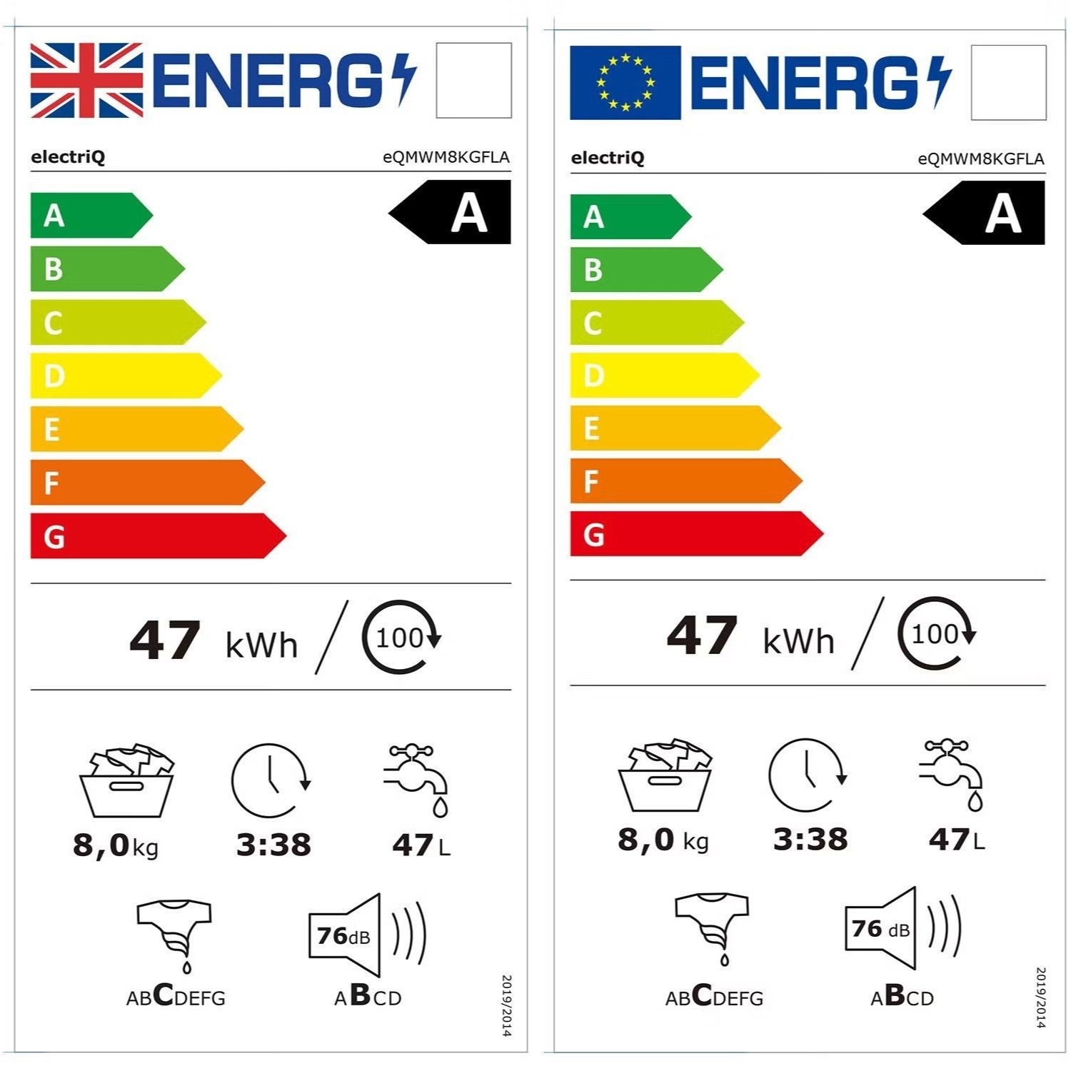 electriQ 8kg 1400rpm Washing Machine - White eQMWM8KGFLA | Appliances ...