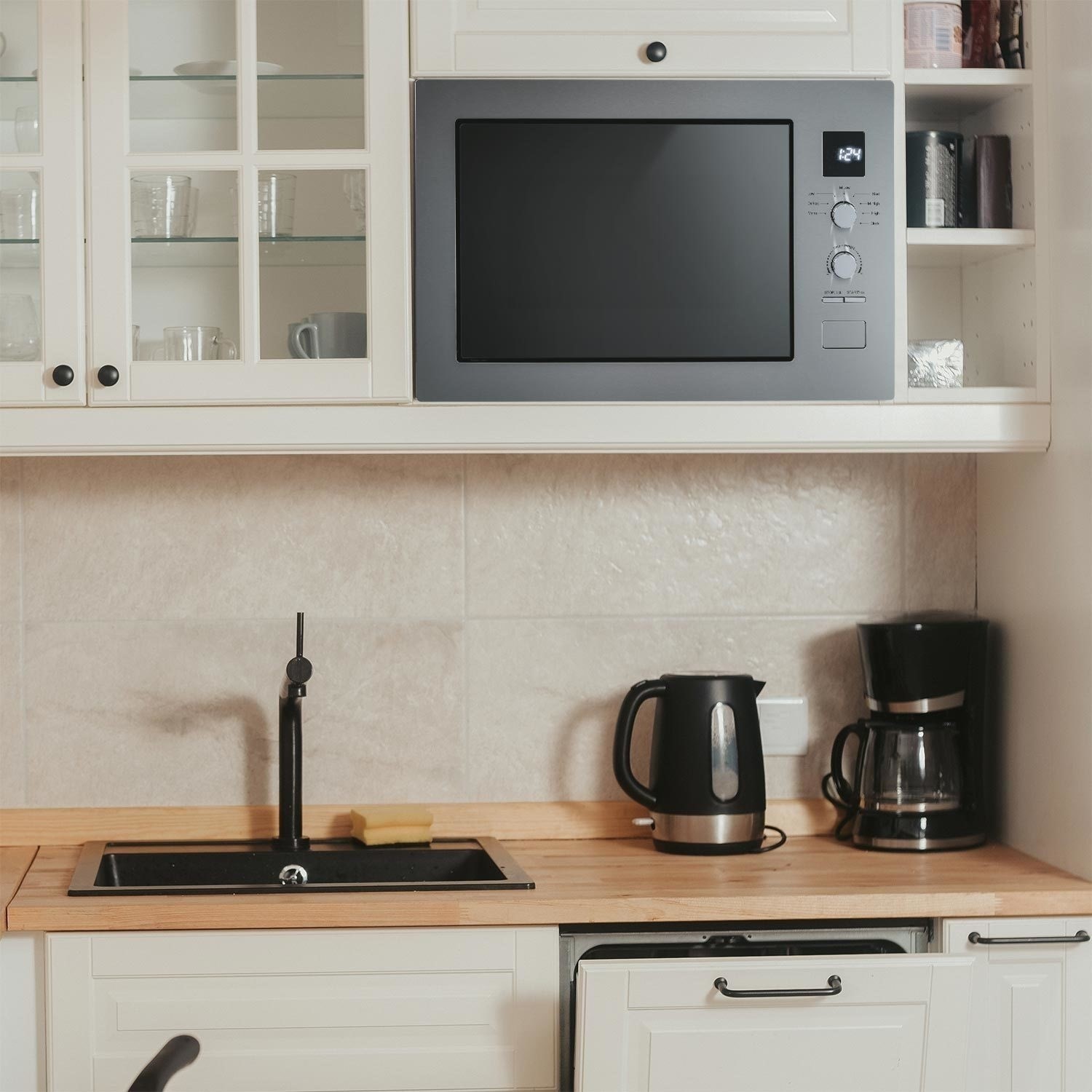 electriQ Built-In Microwave - Dark Inox eiQMOBISOLO25DI | Appliances Direct