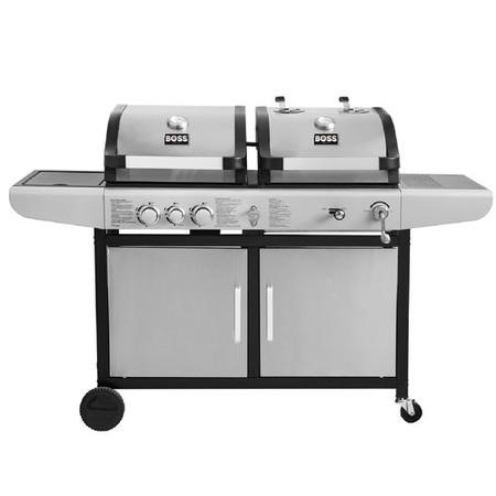 Boss Grill Premium Dual Fuel - 2 Burner Dual Fuel BBQ Grill with Side ...