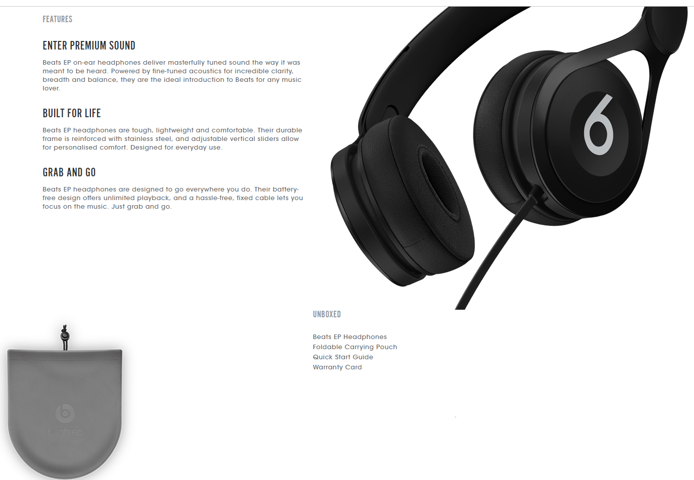 Beats EP On-Ear Headphones - Black ML992ZM/A | Appliances Direct