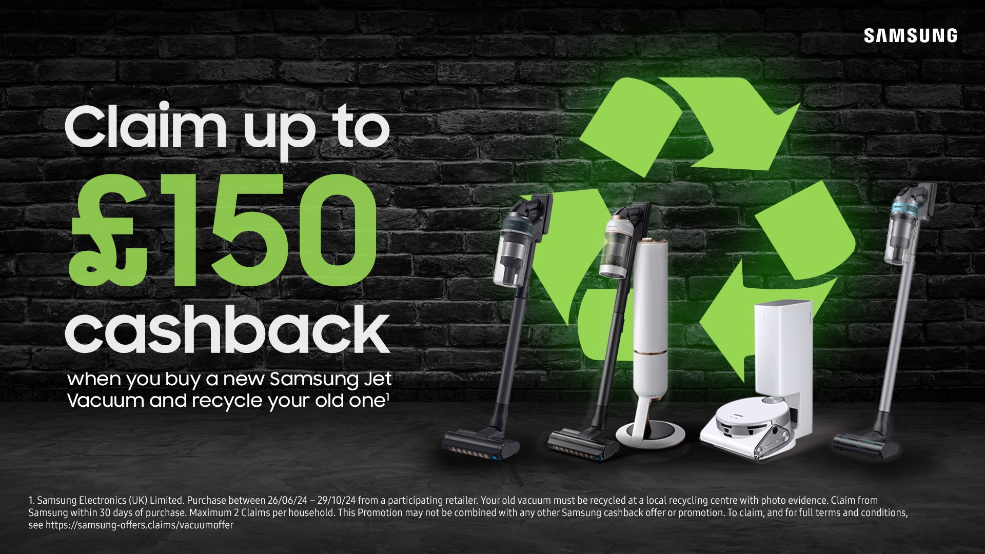 Samsung VS20B75ACR5 Jet 75E Complete Cordless Vacuum Cleaner - Up to 60 ...